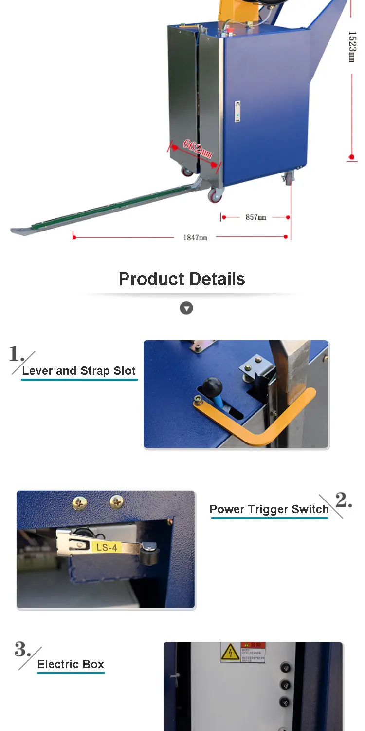 Wooden Box Semi Automatic Poly Strapping Machine PP Band Carton Pallet ...