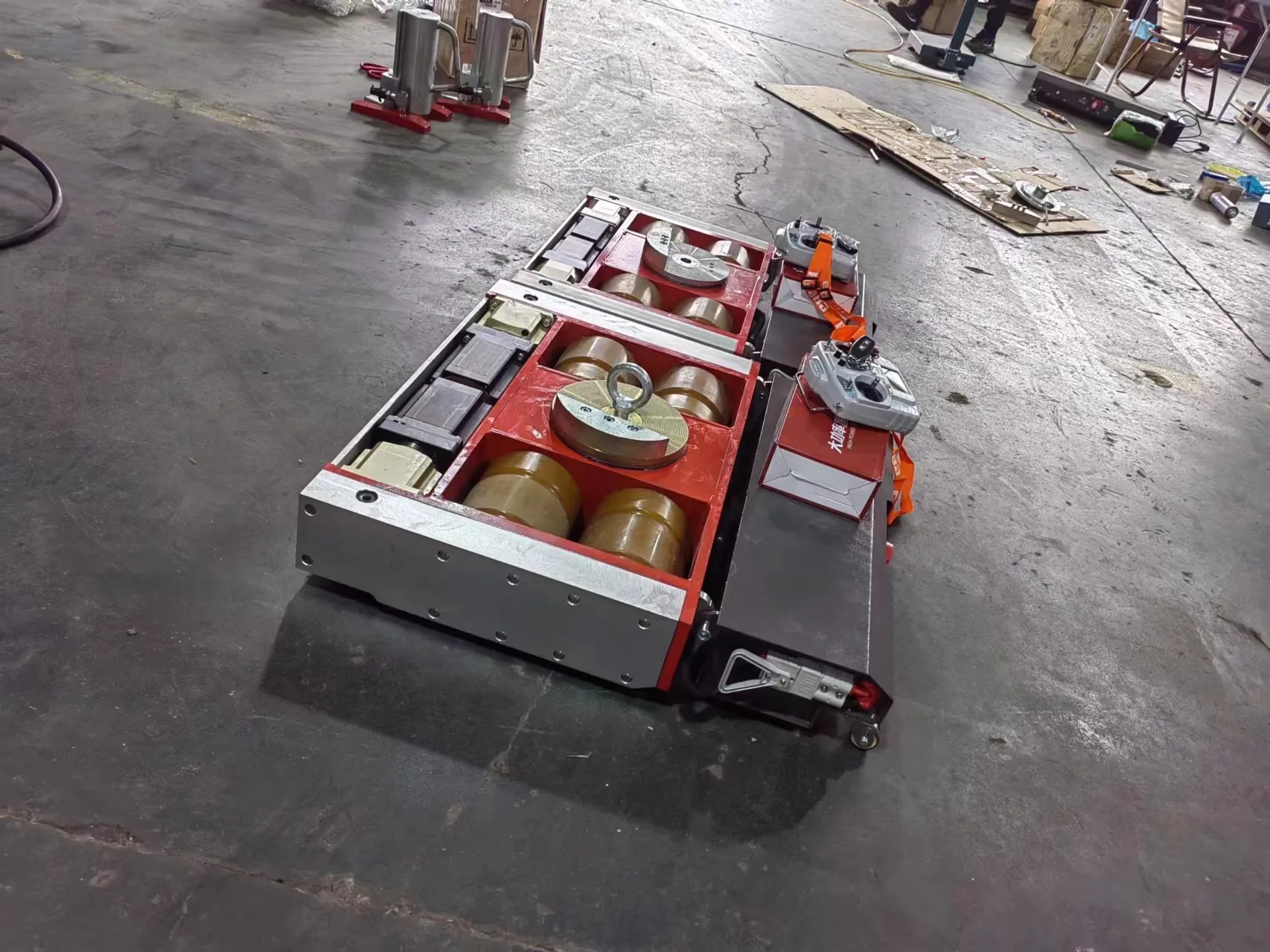 50 Ton Cargo Tank Trolley Rigger Moving Skates Cart For Material ...