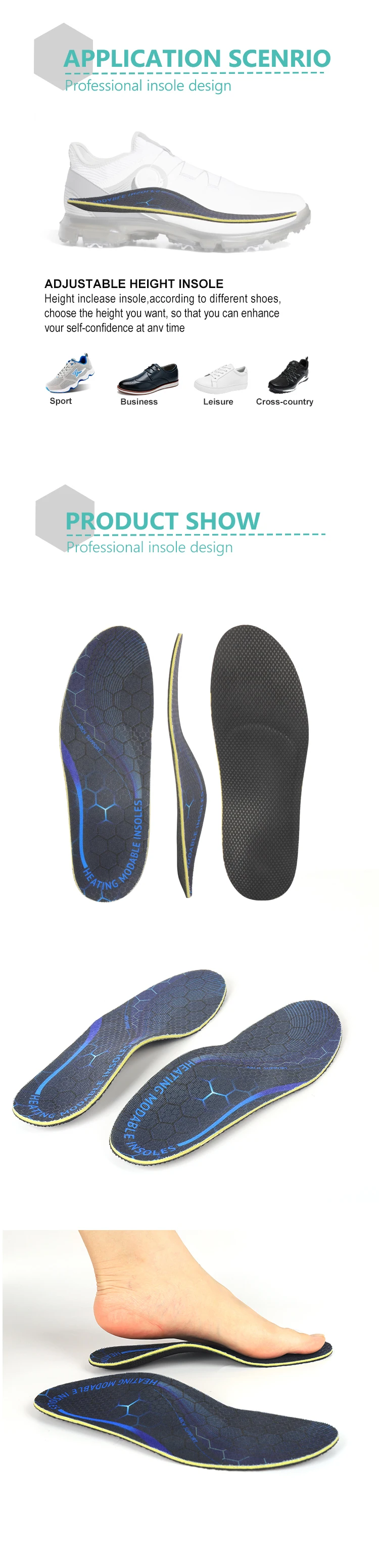 Joghn Heat Moldable Insole Ovens Personalized Shoe Insoles Adjustable ...