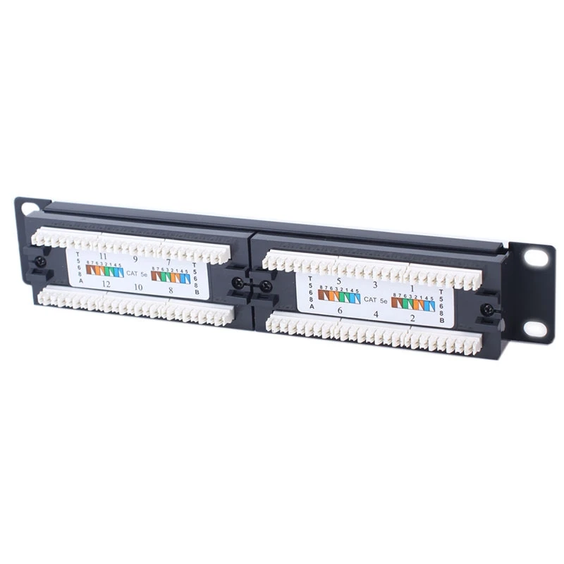 10"1u Utp Patch Panel 12 Ports Utp Keystone Jack Cat5e Patch Panel ...