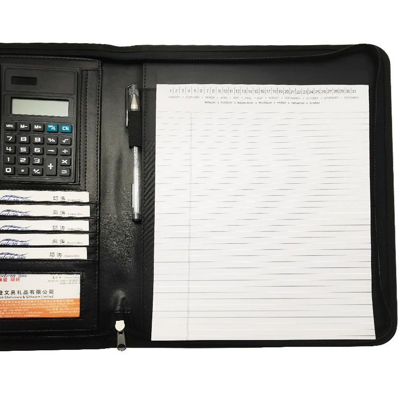 Modernqiu Zippered Leather Organizer File Folder With Notepad And ...
