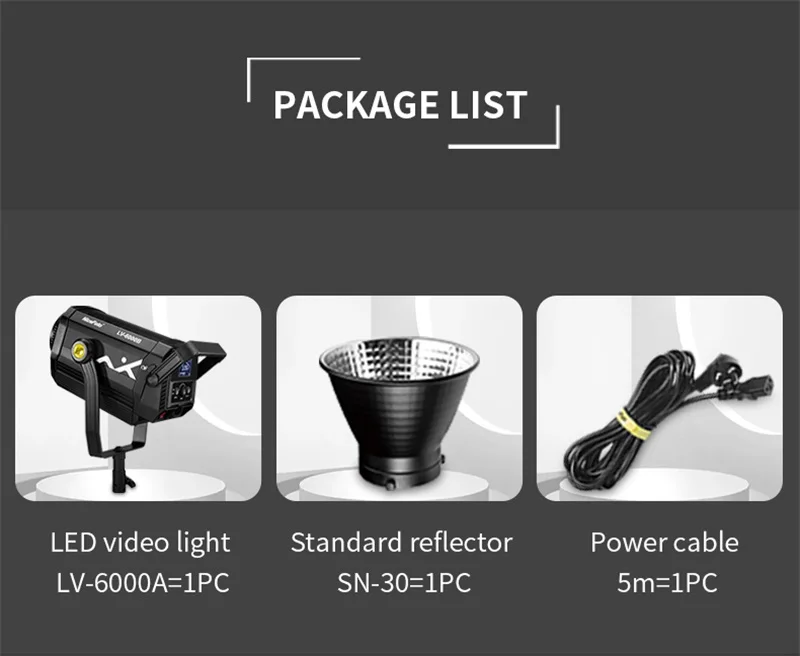 NiceFoto LV-6000A Professional Bicolor 600 Watt LED Studio Photographic Lighting Video Film COB ...