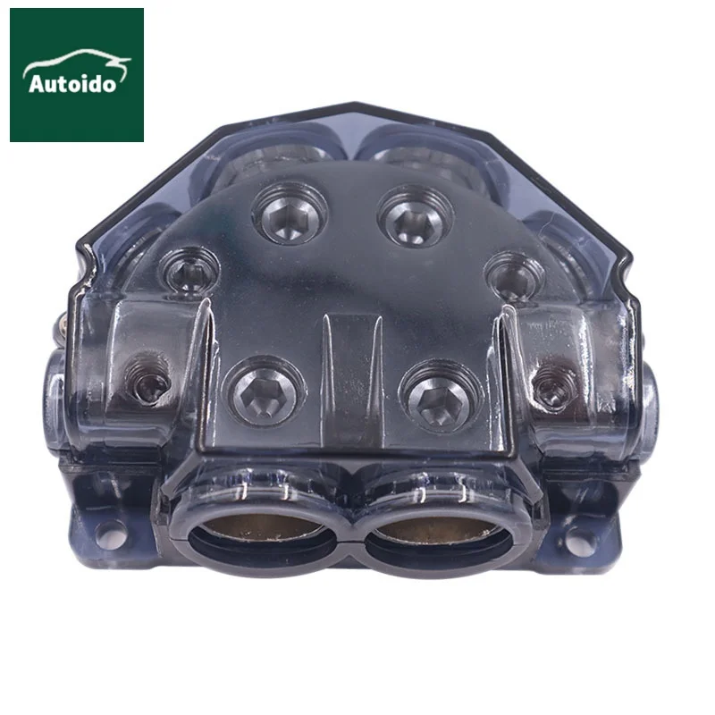 6 Way Power Distribution Block - 0 Gauge to 2, 4, 8 Gauge Out