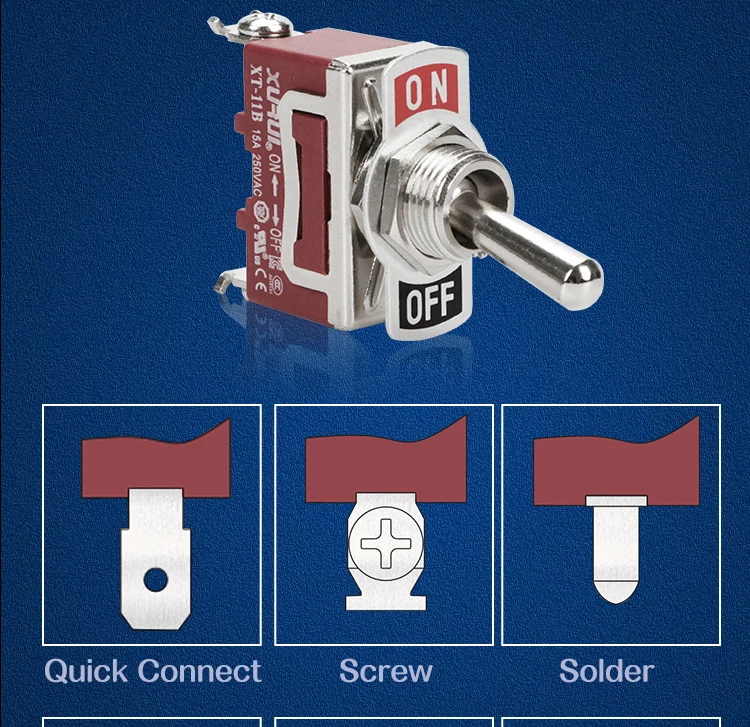 XURUI Electrical Toggle Switch with UL CE TUV ROHS Certifications ...