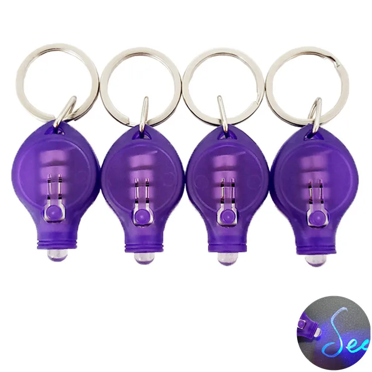 diy logo Mini LED Light Up Keytags Flashlight Ultra Bright UV 365nm Key ...