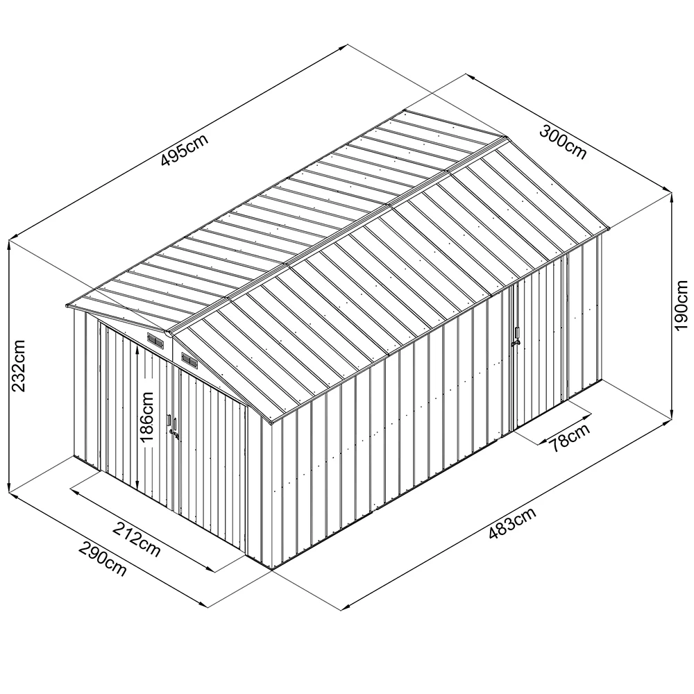 15m2 Metal Car Garage Steel Garage & Carports Shed Car Storage Cars ...
