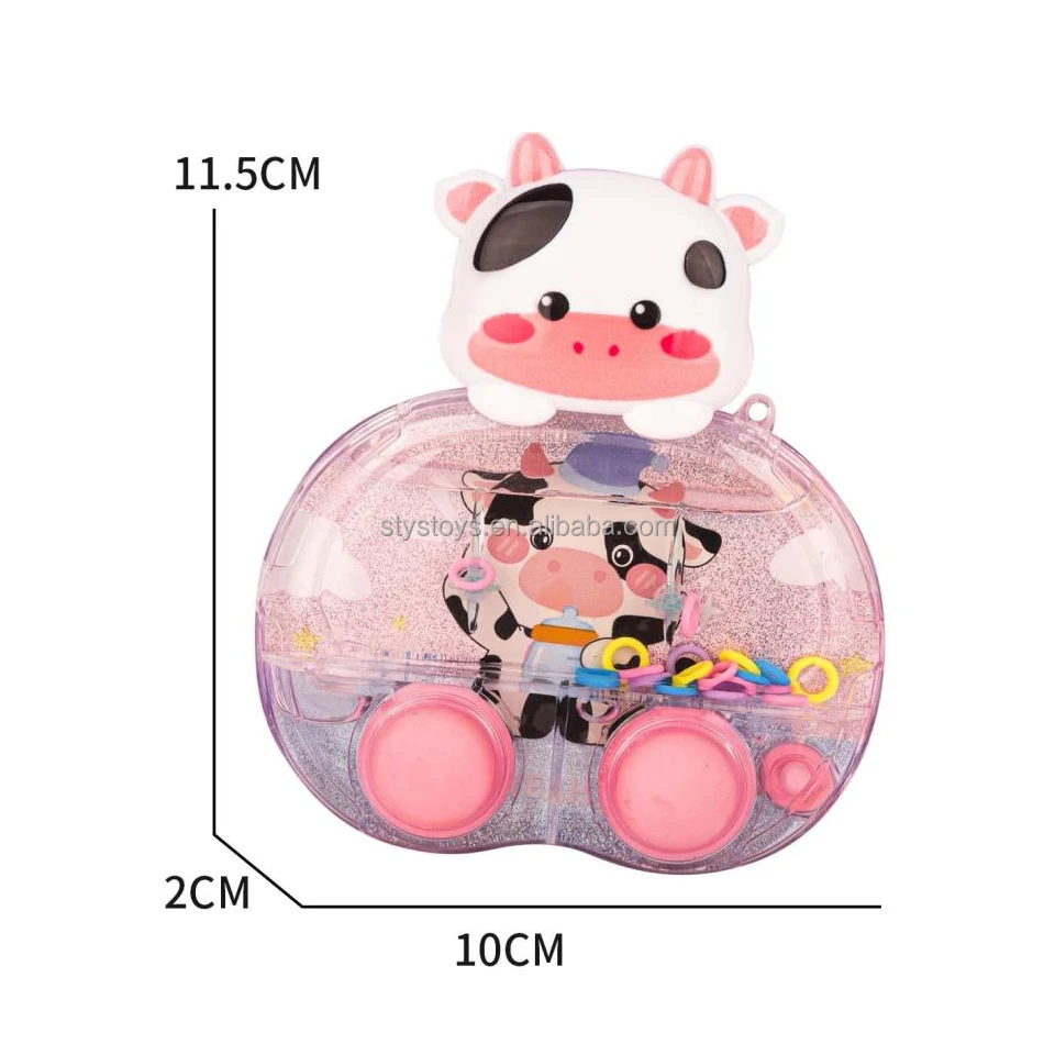 Mini Cute Handheld Water Game Light Effect Animals Dinosaur Water Ring ...