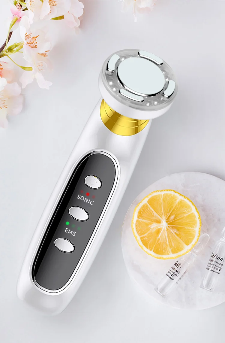 Ems Facial Ultrasound High Frequency Vibrating Red Light Electric Cold ...