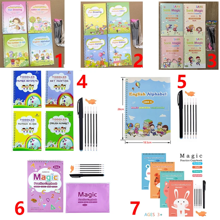 4pcs/set Magic Sank Practice Copybook - Best Gift for Child