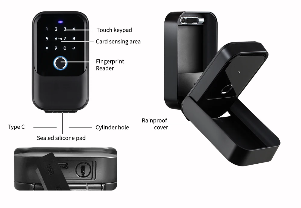 Wall Mount IP65 Waterproof Ttlock Smart Key Storage Lock Box