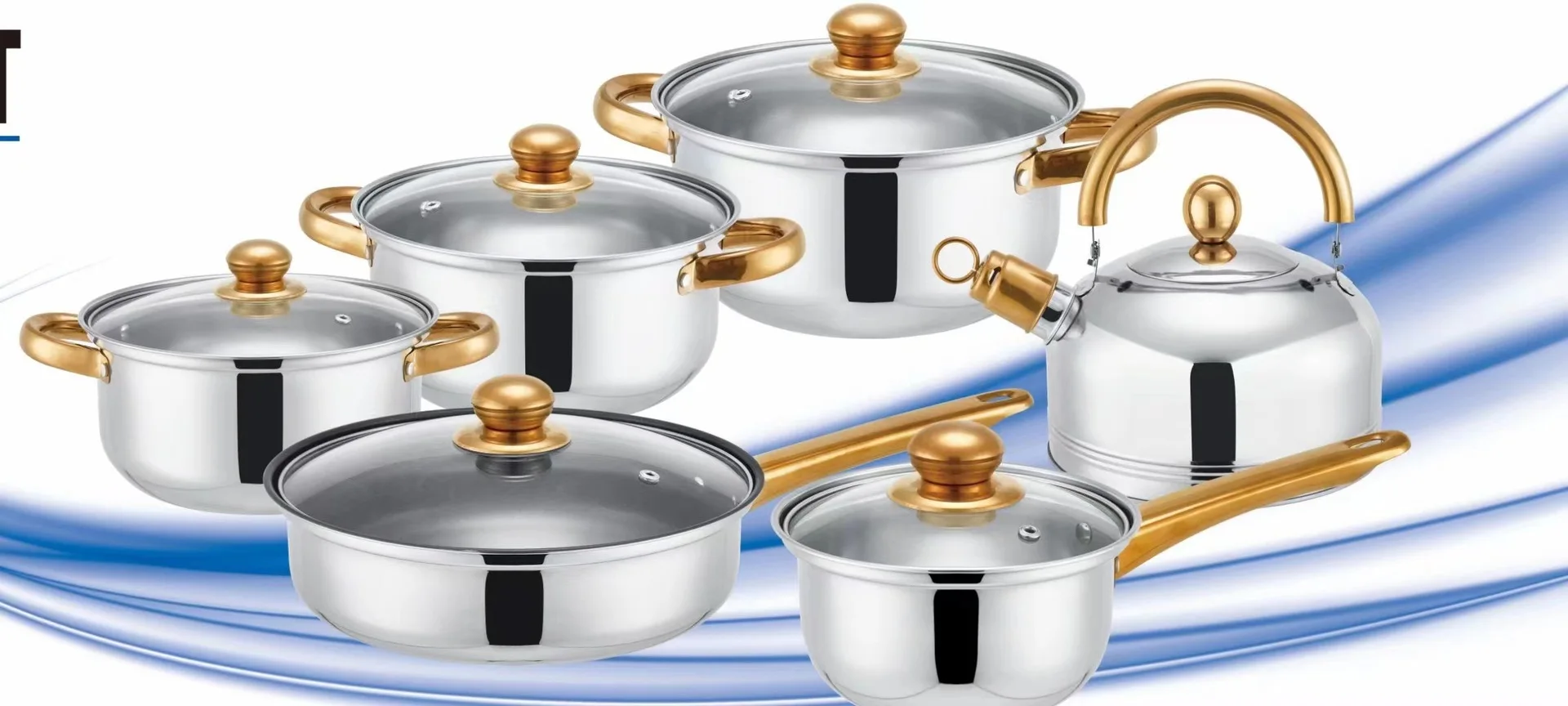 Shop Our Colorful Stainless Steel Pot Sets with Gold Handles