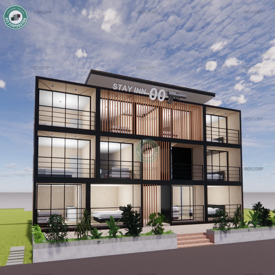 3 Storey Prefab Container Hotel - Luxury & Sustainability