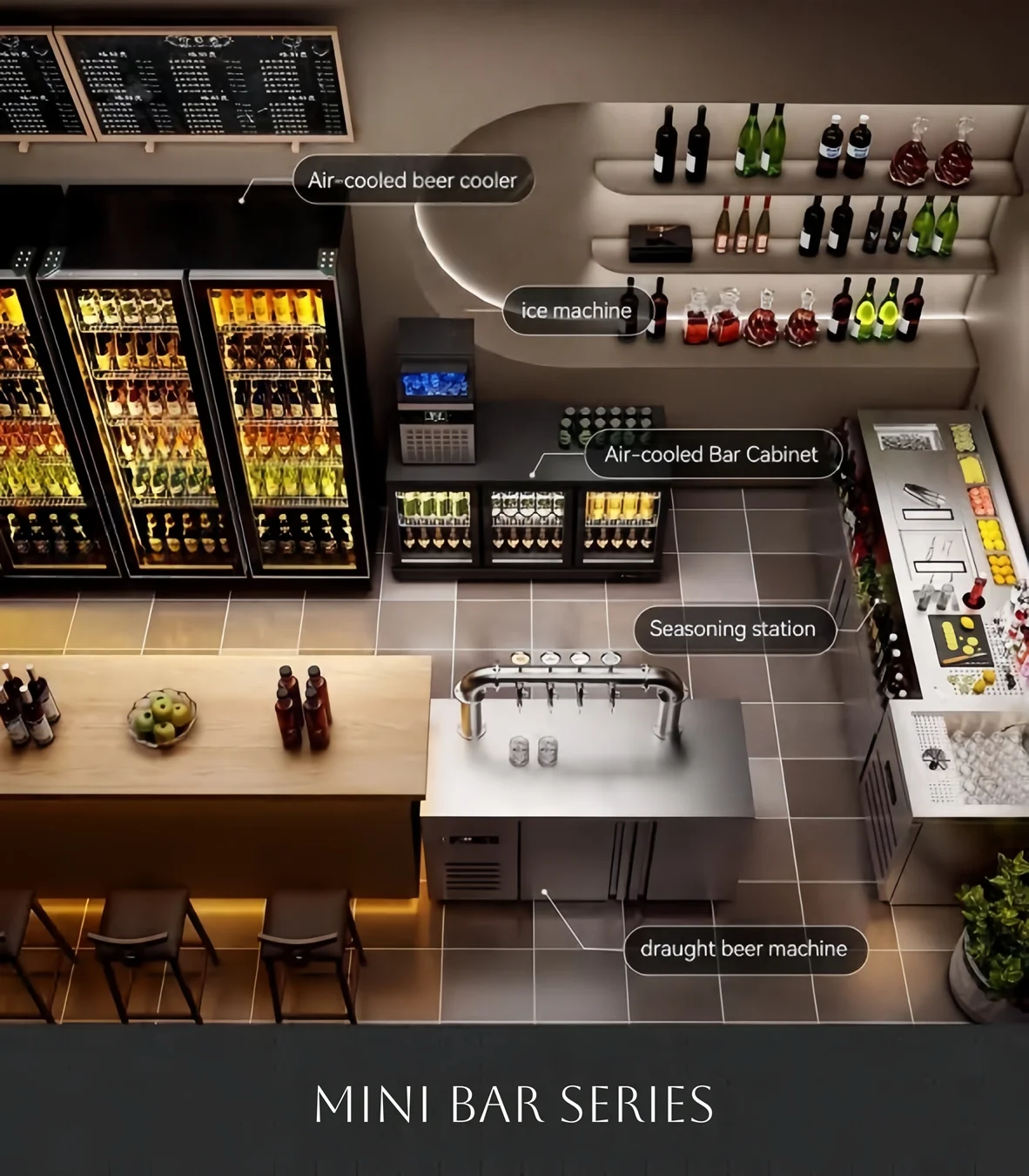 BLG Custom Mini Fridge Commercial Kitchen Refrigeration Equipment Glass ...