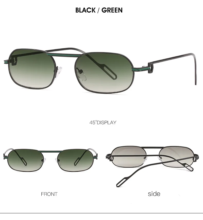 Mejores 7140 2021 New Small Oval Rimless Sunglasses One Piece Plastic ...