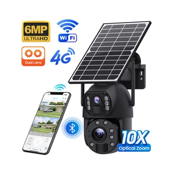 Surveillance Solar Cameras Dual Lens Solar Energy Ip Camera 6mp 8mp ...
