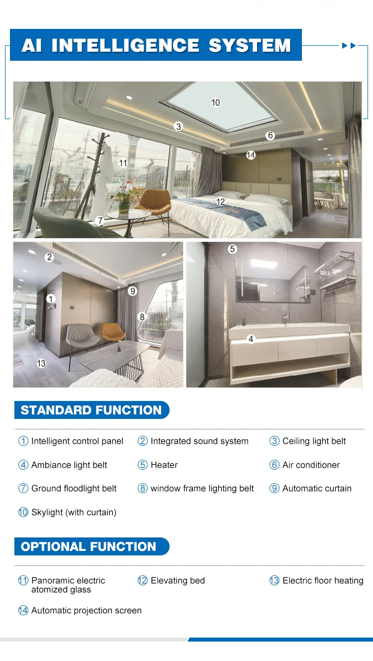 Galvanized Steel Frame Capsule House Prefab Modular Tiny mobile Home ...