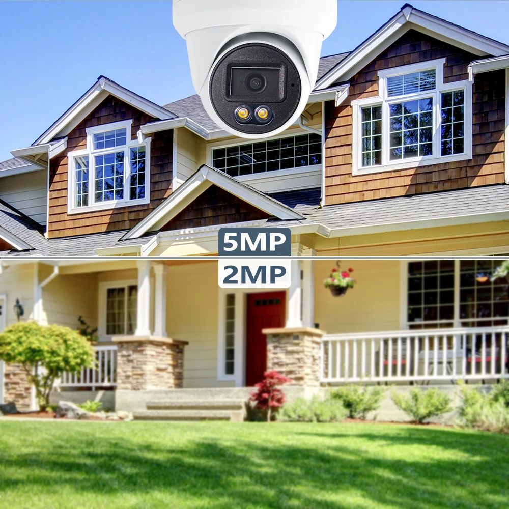 IP 5MP 8MP Colorvu Full Color Night Vision Human Detection POE Turret ...