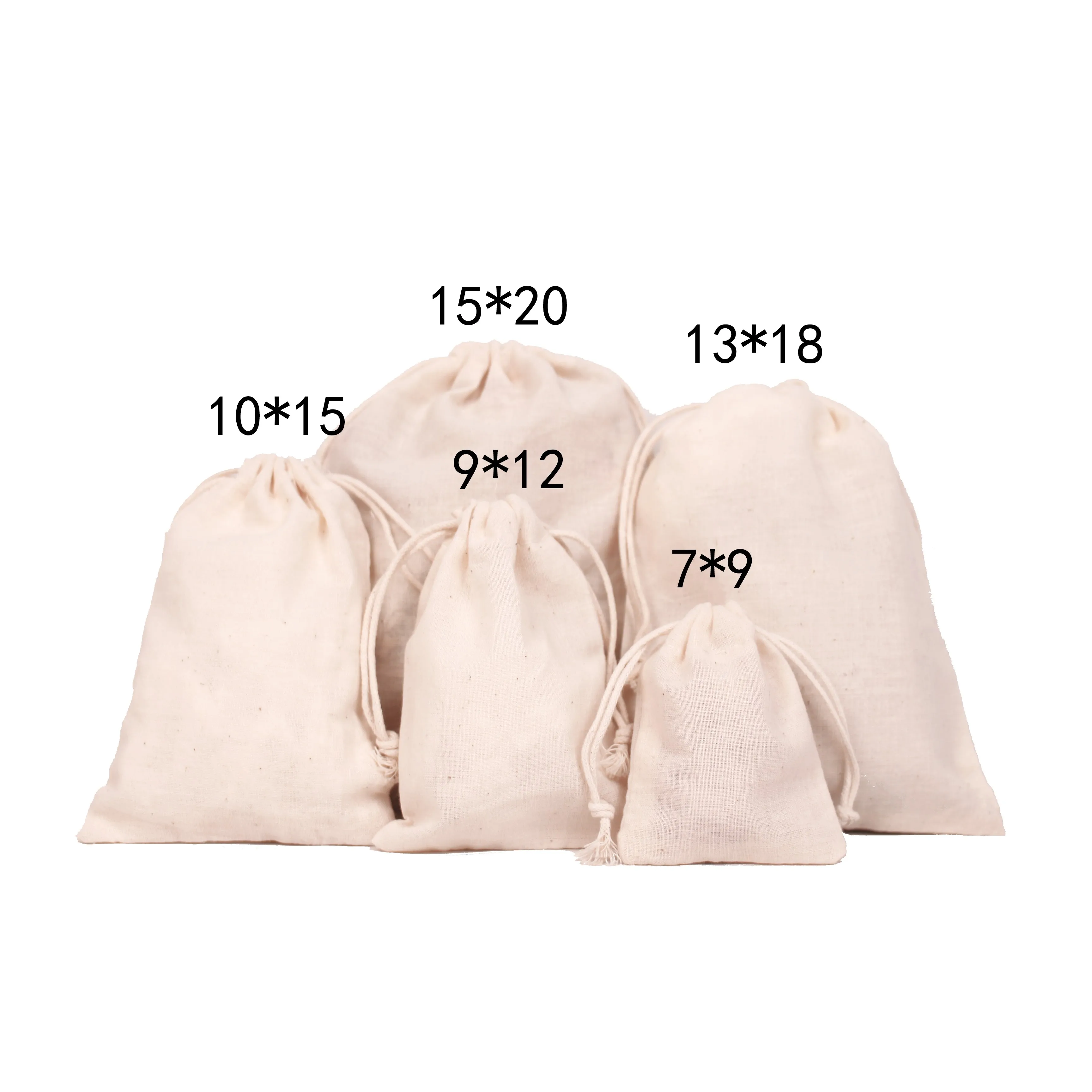 Cotton Drawstring Bags - White, Organic, and Recyclable