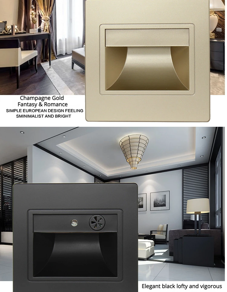 1.5w Recessed Led Step Bracket Light Switch Control Stair Case Light ...