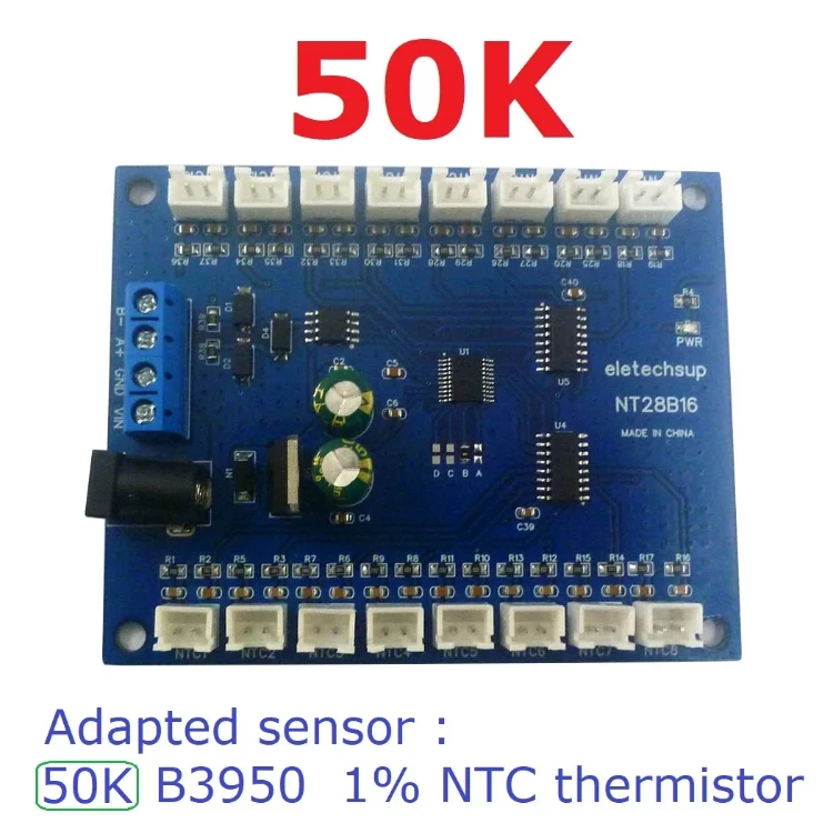 16 Channel RS485 Temperature Acquisition Board - Eletechsup