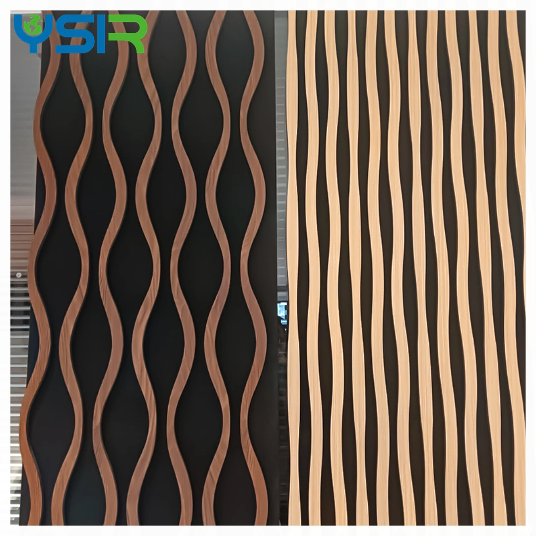 Audio Absorption Different Wooden Slat Shapes with Wood Veneer Indoor ...