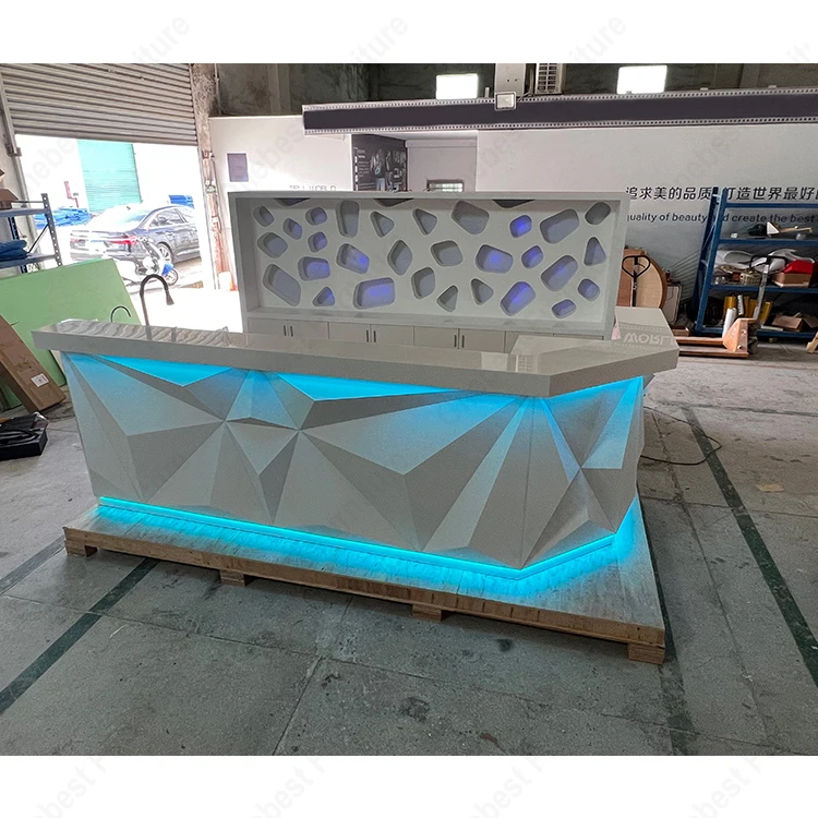 Modern Black Marble Kitchen Countertop LED Home Bar Cabinet - OEM