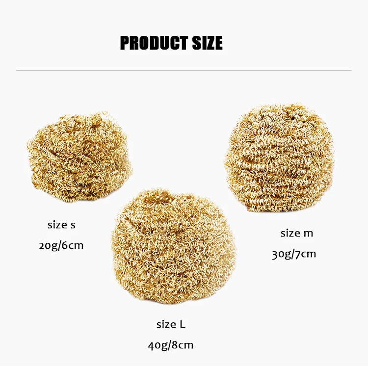 Br173 Gold Brass Copper Scrubbing Sponge 20g 30g 40g Copper Scourer For ...
