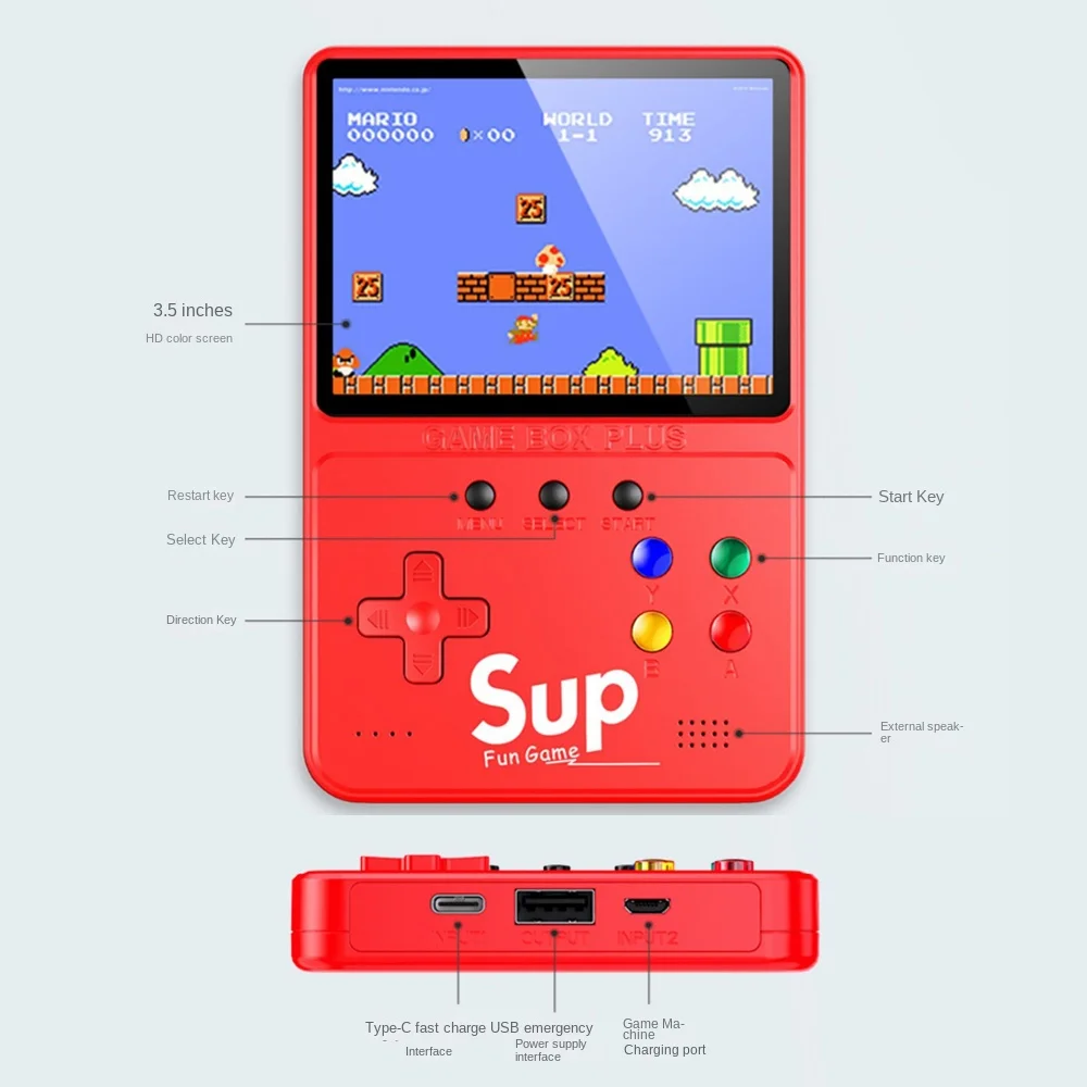 3inch Sup Game Box 400 In 1 Hand Held Console Retro Arcade Mini ...