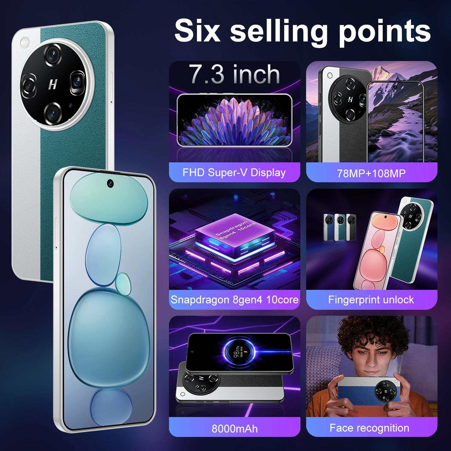 X8 Ultra Dual SIM Card Gaming Smart Mobile Phone With 7.3-inch HD ...