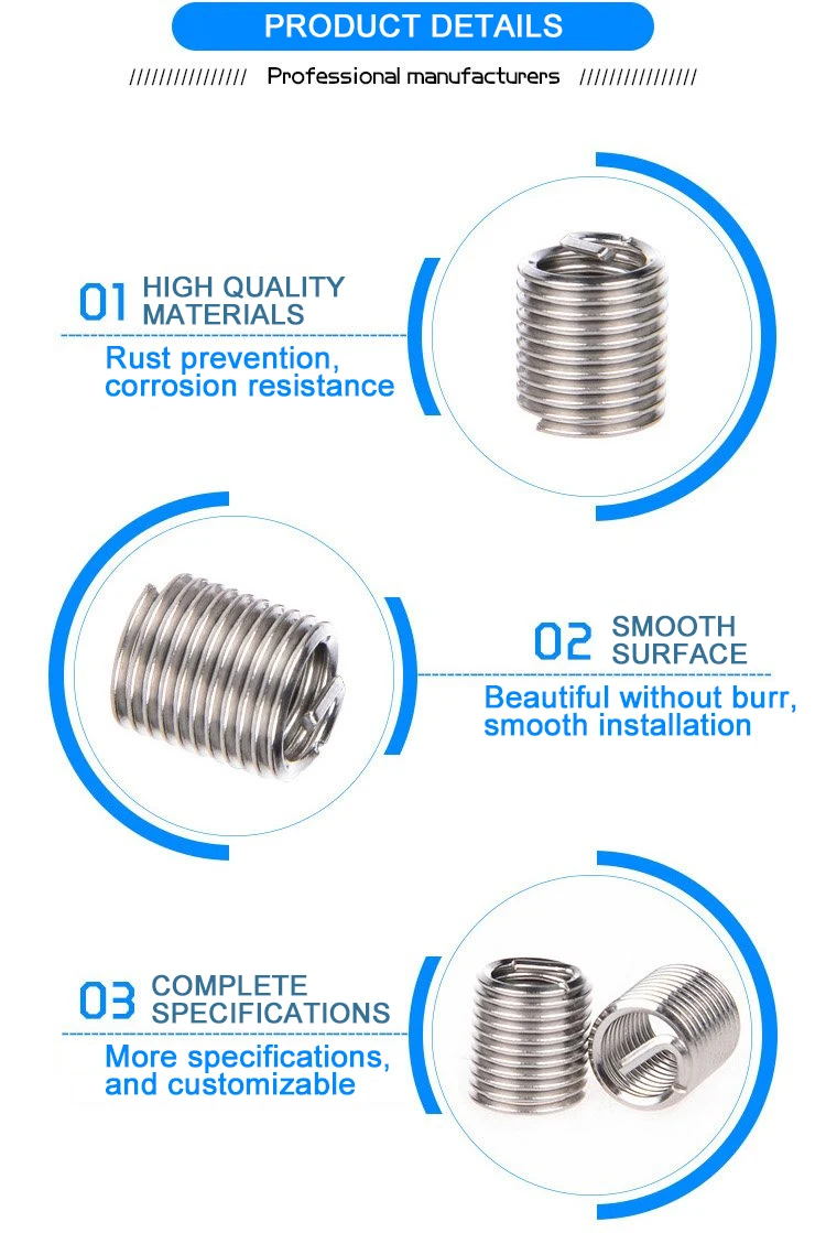 M3 Thread coil thread insert M3*0.5-1d,1.5d,2d,2.5d,3d stainless steel ...