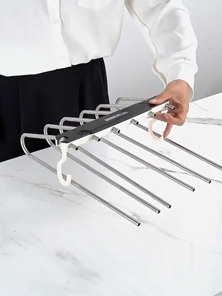 New Six-layer Multilayer Multifunctional Hanger Space Saving Pants Hang ...