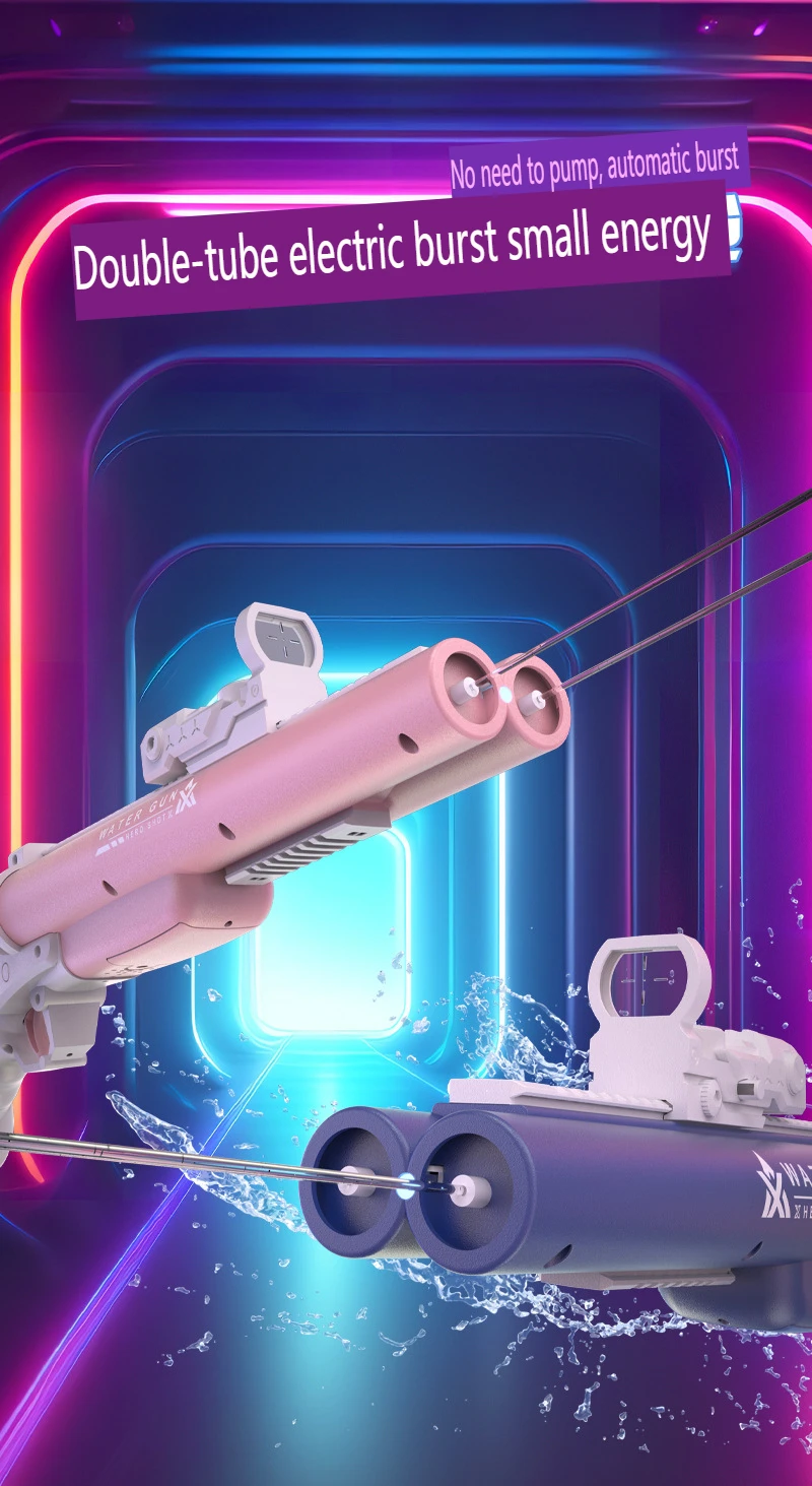 Double-barrel Electric Water Gun Hot Summer Cool Large Volume High ...