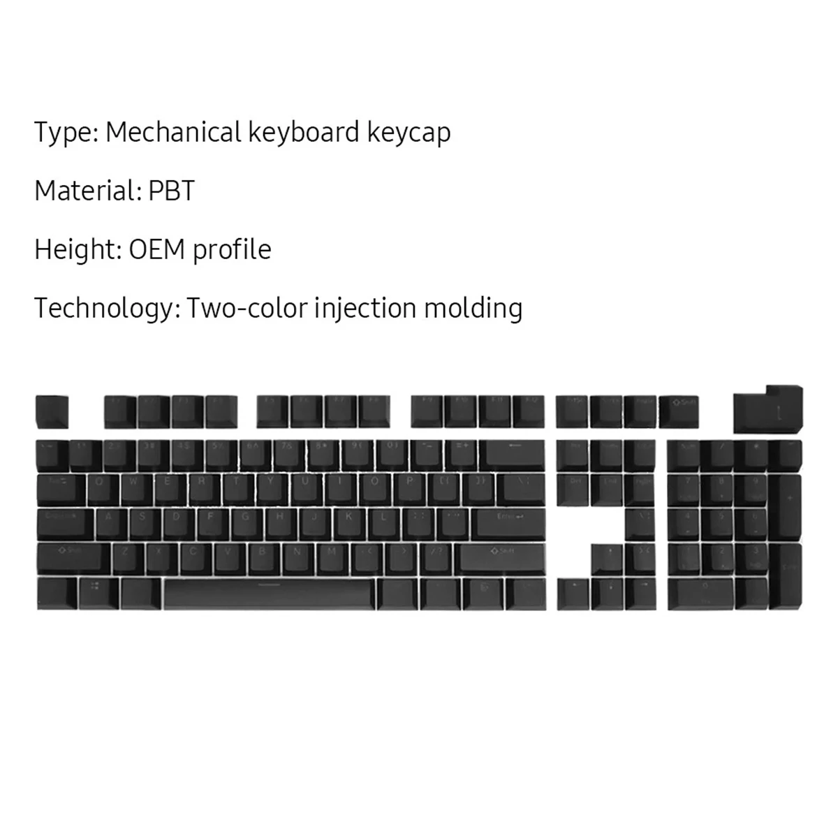 Abs Mechanical Keyboard Keycaps Pbt Ergonomic Backlight 104 Keys Oil ...