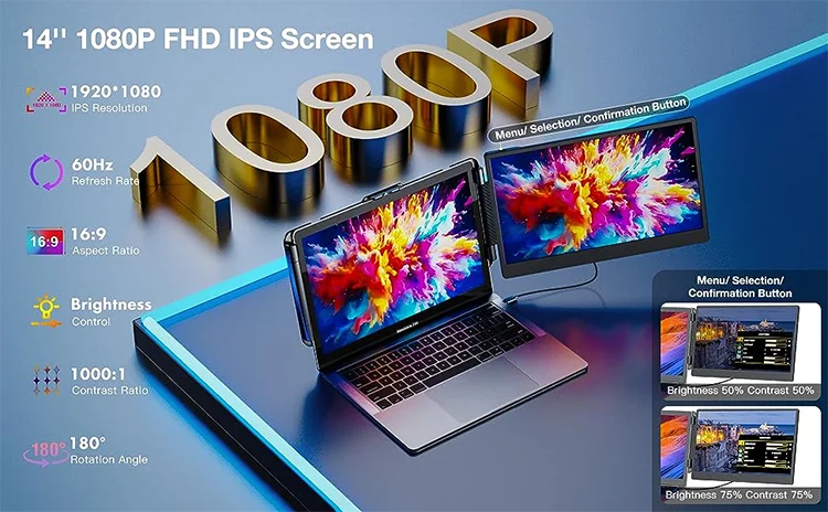 S1 Portable Monitor - 14 Inch Portable Screen 2024 Model