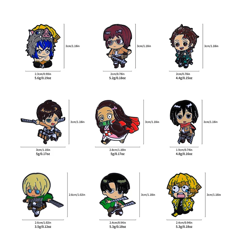 Anime Peripheral Series of Cartoon Characters Brooch Metal Enamel Lapel ...