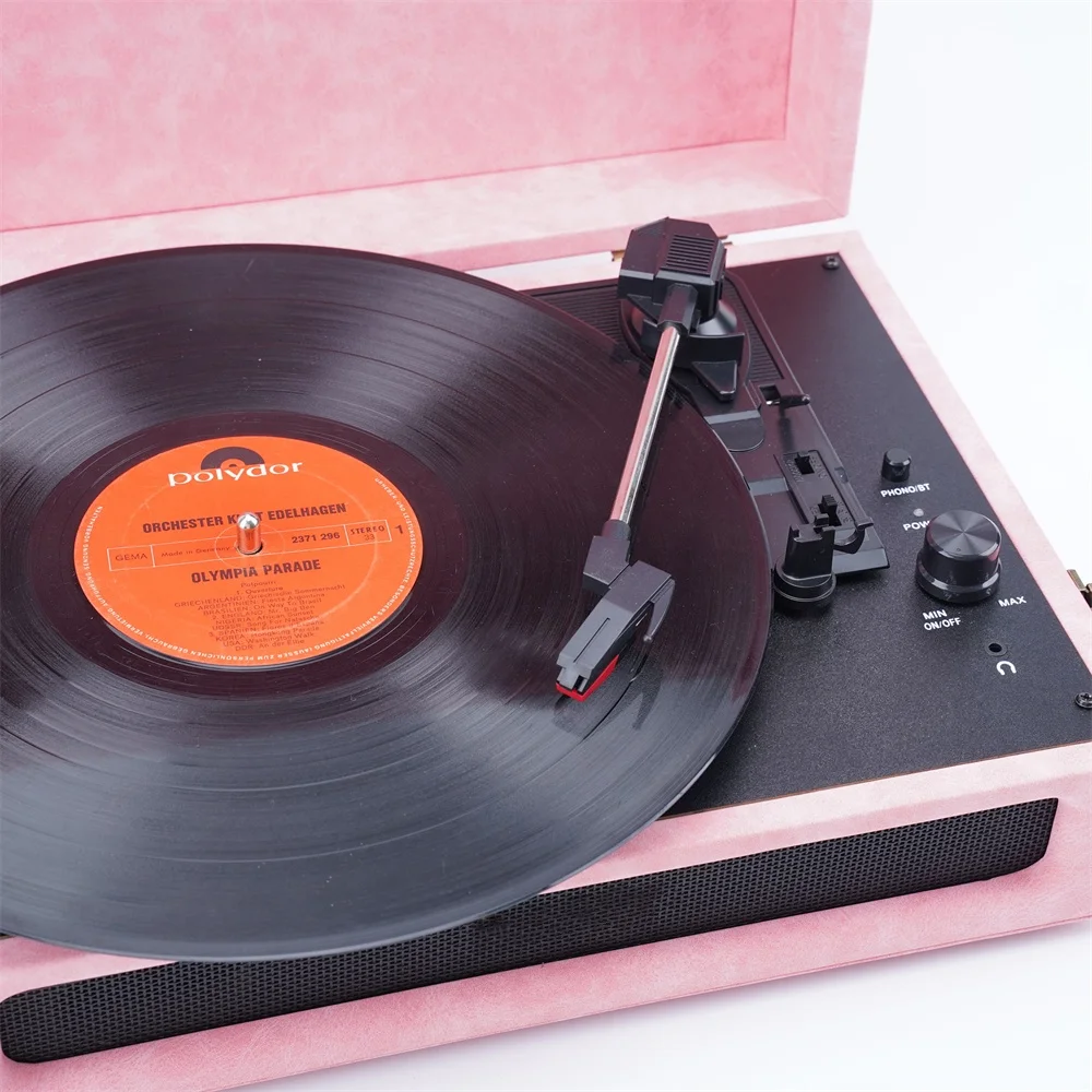 2024 Vintage Bluetooth Record Player Portable Suitcase Turntable Vinyl ...