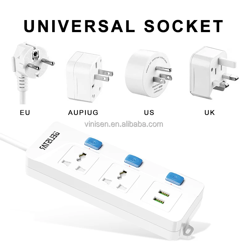 Universal Power Socket With Switch Usb Abs Flame Retardant Material ...
