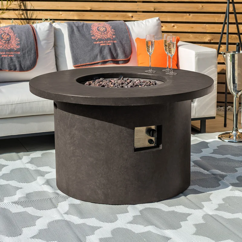 Outdoor Gas Fireplace Concrete Coffee Table Smokeless Gas Fire Table ...