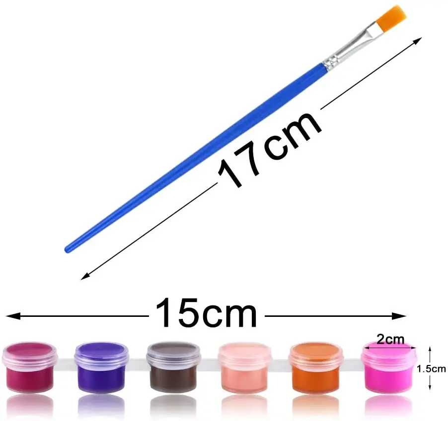 Customized 12 Colors Mini Cheap Acrylic Paint Pots Set With Brush For ...