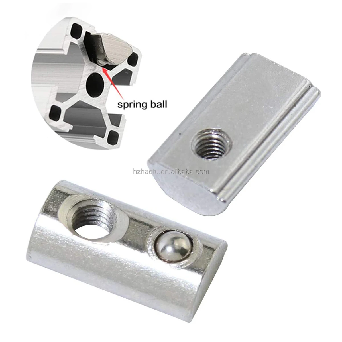 T Profil Aluminum Self-aligning Roll In T Slot Tee Nuts With Spring ...