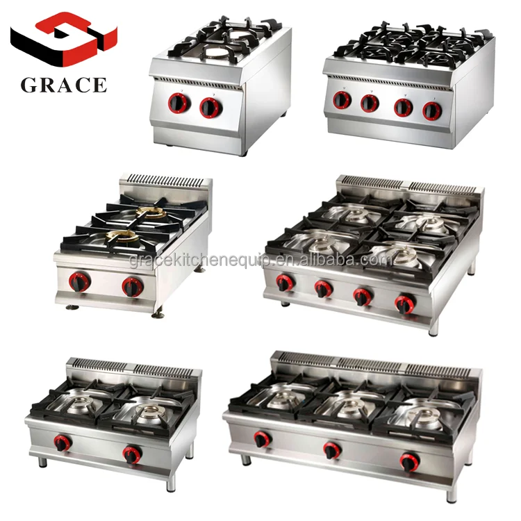 Commercial Kitchen Equipment Stainless Steel Counter Top Gas Stove ...
