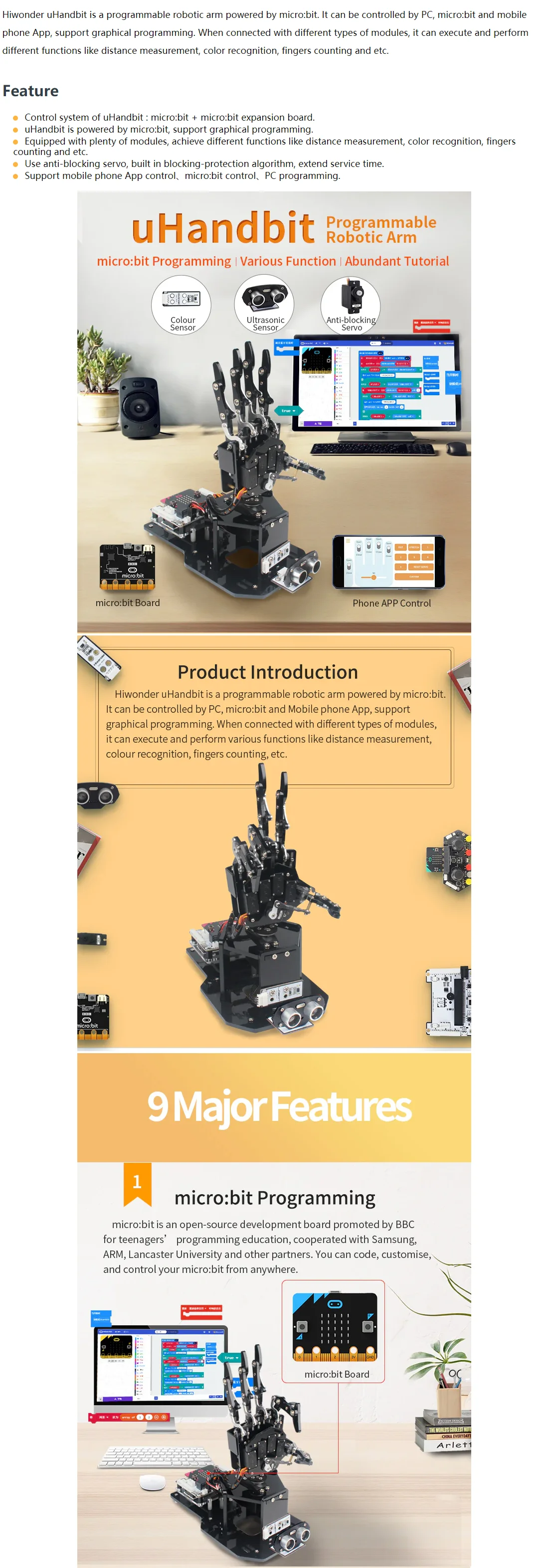 Uhandbit - Hiwonder Micro:bit Programmable Robotic Hand