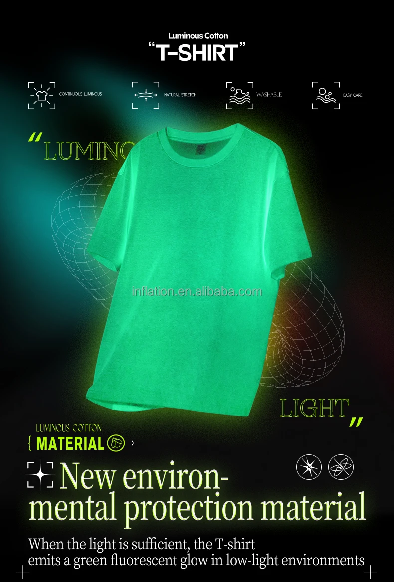 INFLATION 240 Grams Luminous T-Shirt - Night Glowing Men's Streetwear