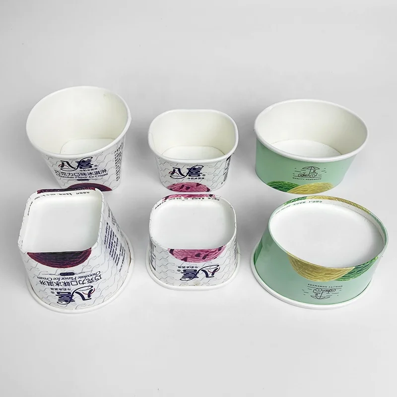 Custom Yogurt Packaging Boxes Frozen Sundae Gelato Container With ...