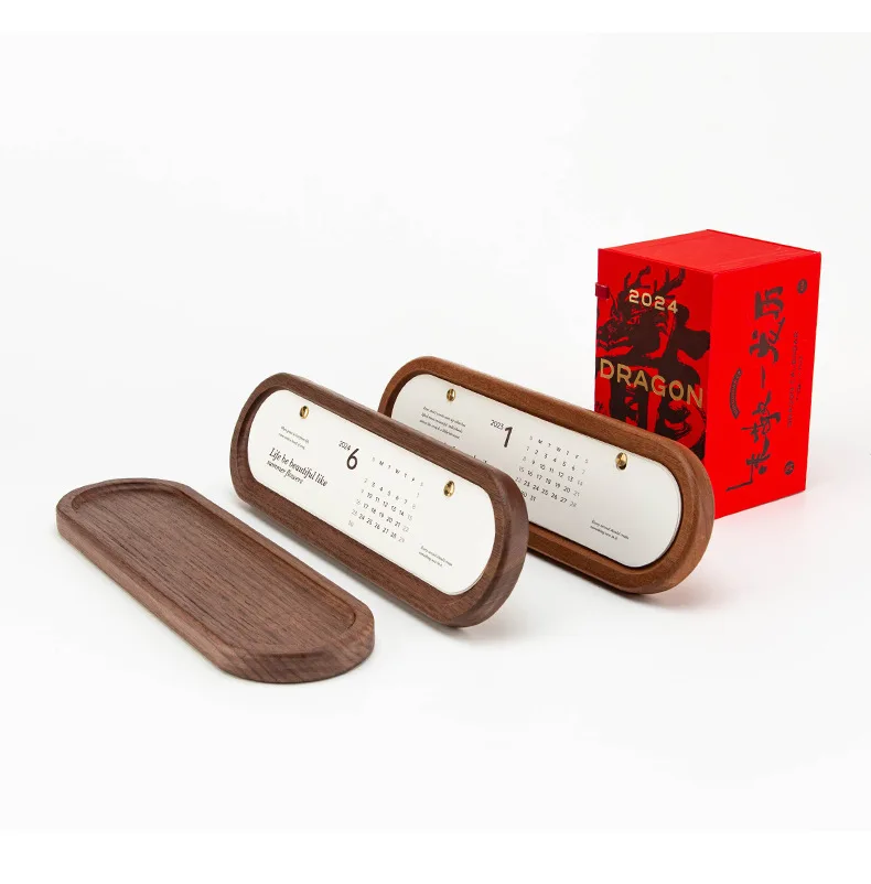 Factory Wooden Custom Calendar Stand Solid Wood Page Turning Calendar ...