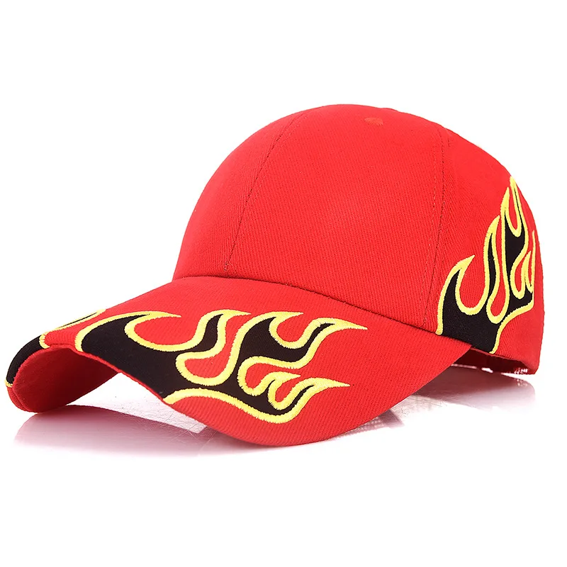 Customized Hat Full Black Hat Long Brim 10cm Flame Style Baseball Cap ...