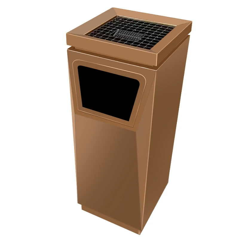 Standing Stainless Steel Trash Can Elevator Lobby Entrance Garbage Bin ...