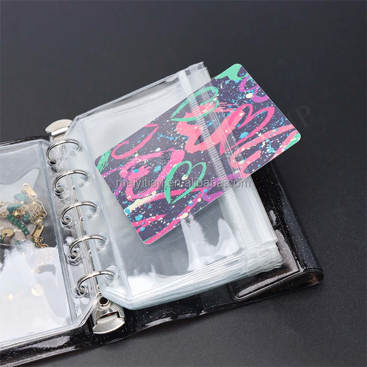 A5 A6 A7 A8 Clear PVC Zipper Pocket Bag No Zipper Head Loose-leaf ...