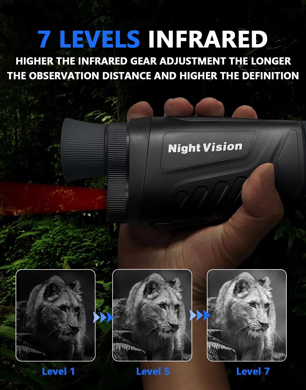 Small Compact Night Vision Device - 8x Digital Zoom Monocular