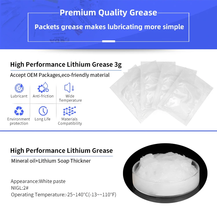 Factory 3g small packets Noise reduction lubricant Lithium grease for ...